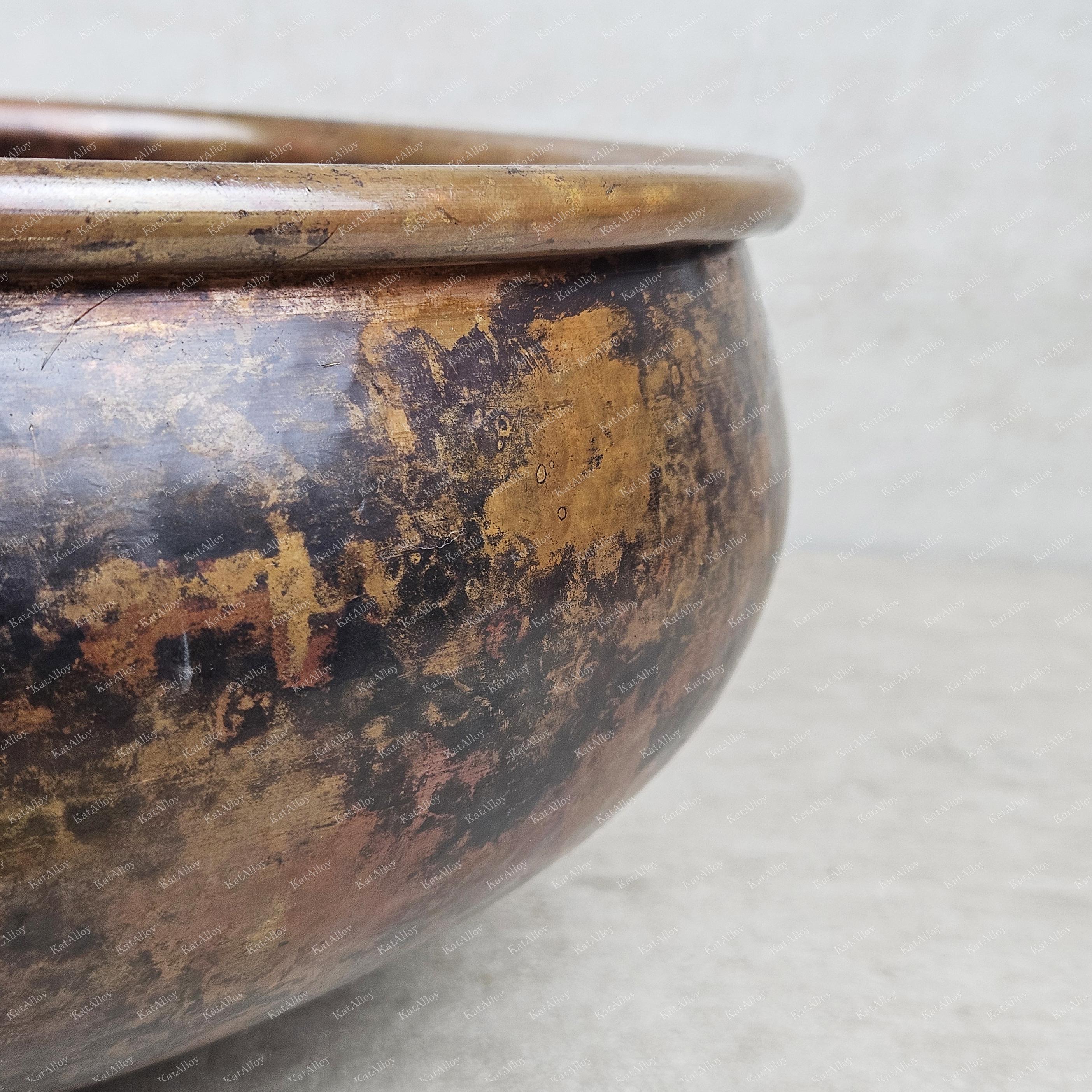 Patina Copper Bathroom Vessel Sink, Copper Vessel Sink, Round Patina ...