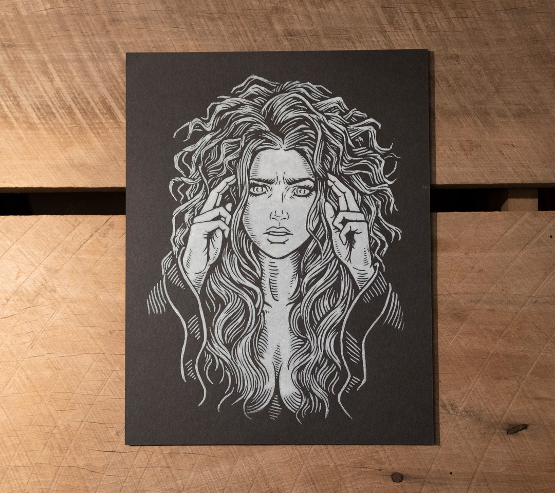 The Psychic- Block Print - Etsy