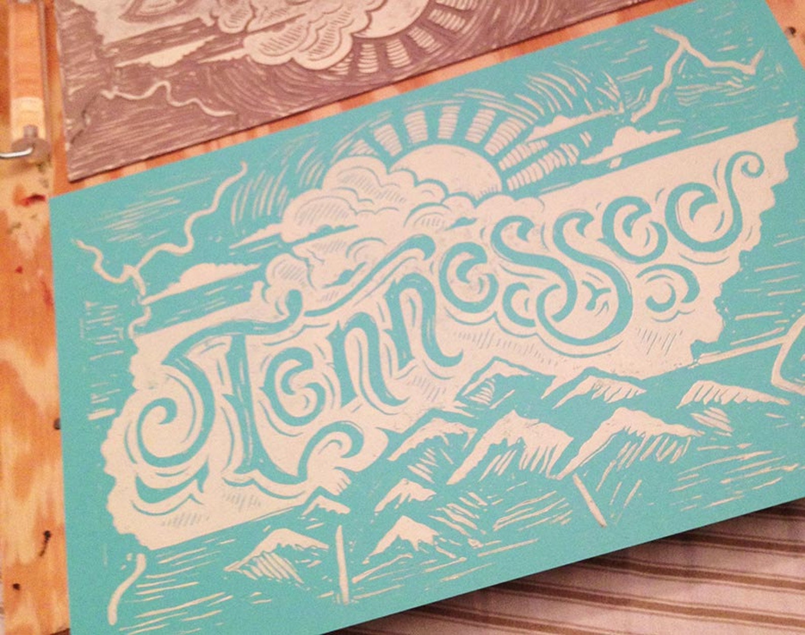 Tennessee State Blue 12.5 X 19 Block Print | Etsy