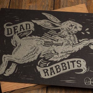 Dead Rabbits - Block Print - Etsy