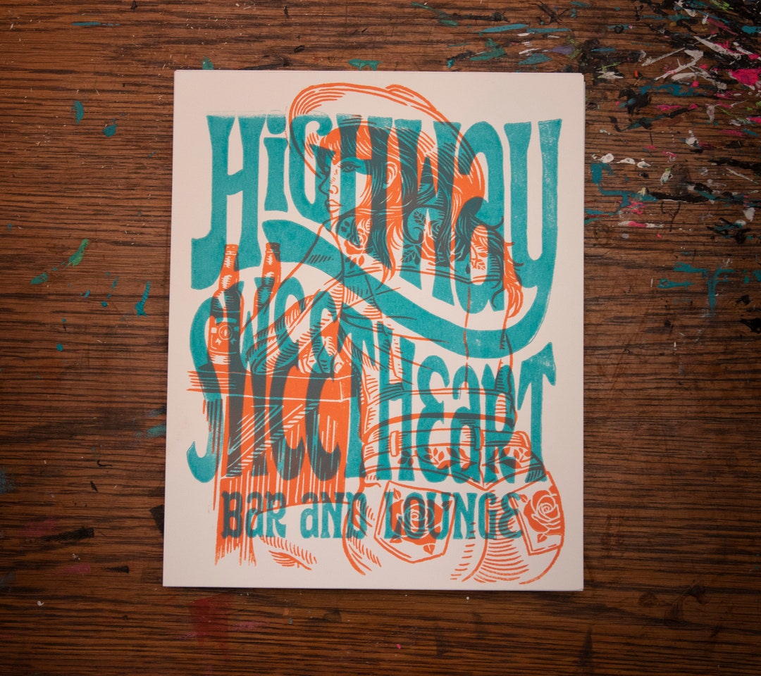 Highway Sweetheart - Block Print - Etsy