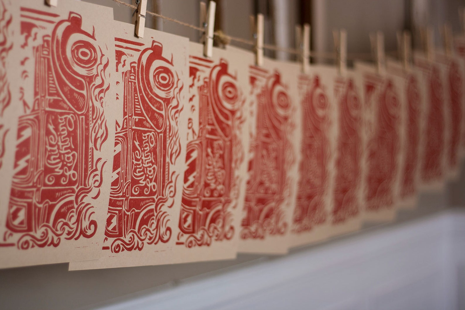 White Lightning - Block Print - Etsy