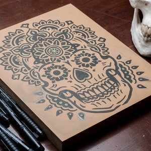 The Mandala Skull - Block Print - Etsy