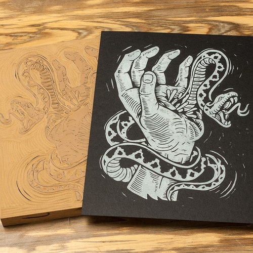 Snake Charmer Block Print - Etsy