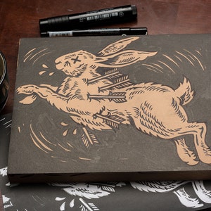 Dead Rabbits - Block Print - Etsy