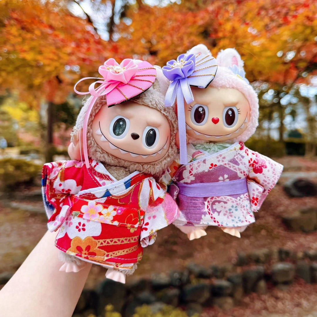 Labubu Clothes V1 V2 Have a Seat Macaron Outfit Cloths Doll Kimono ...