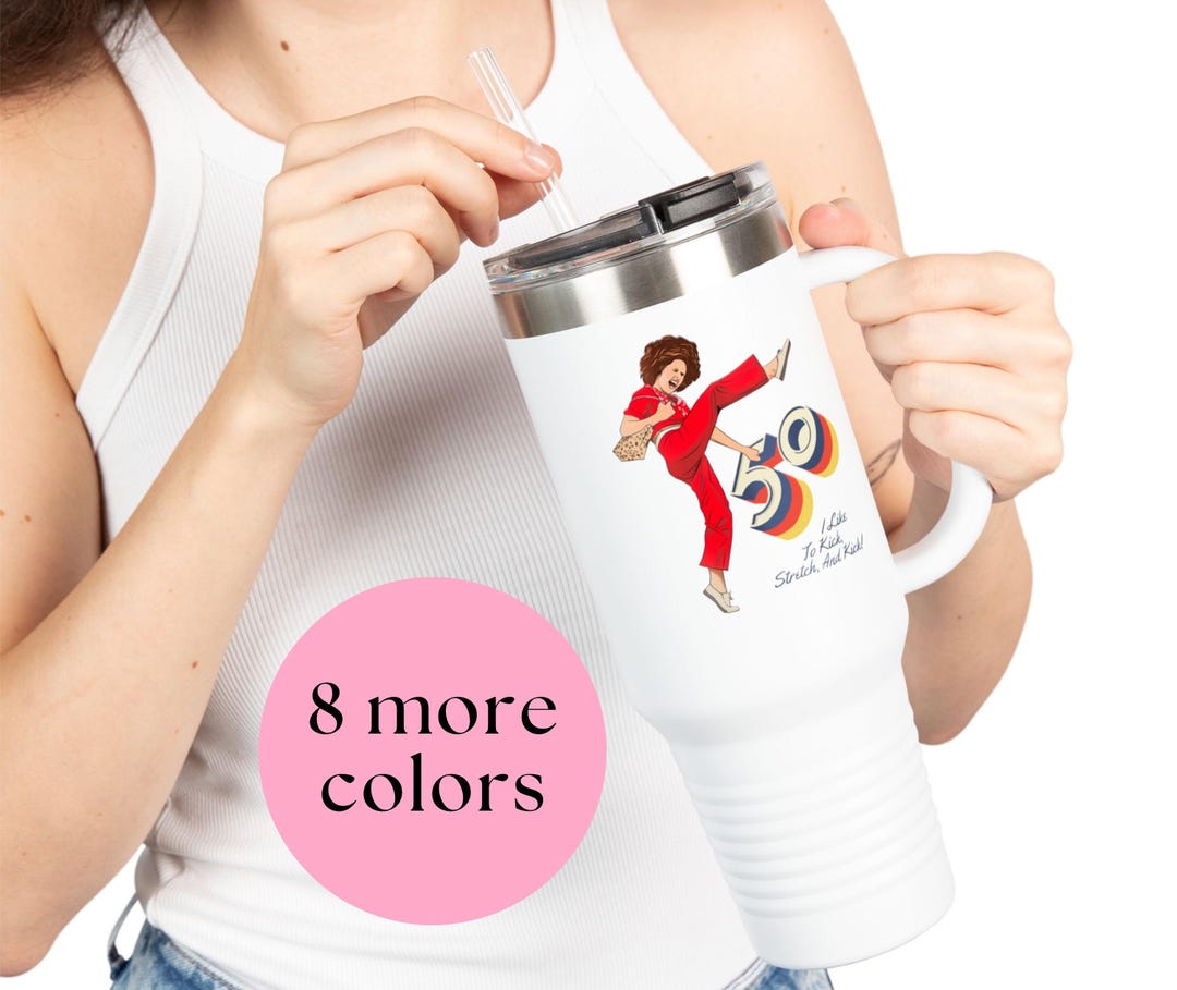 Sally O'malley is 50 Travel Mug, I'm 50 and I Like to Kick, 50th ...