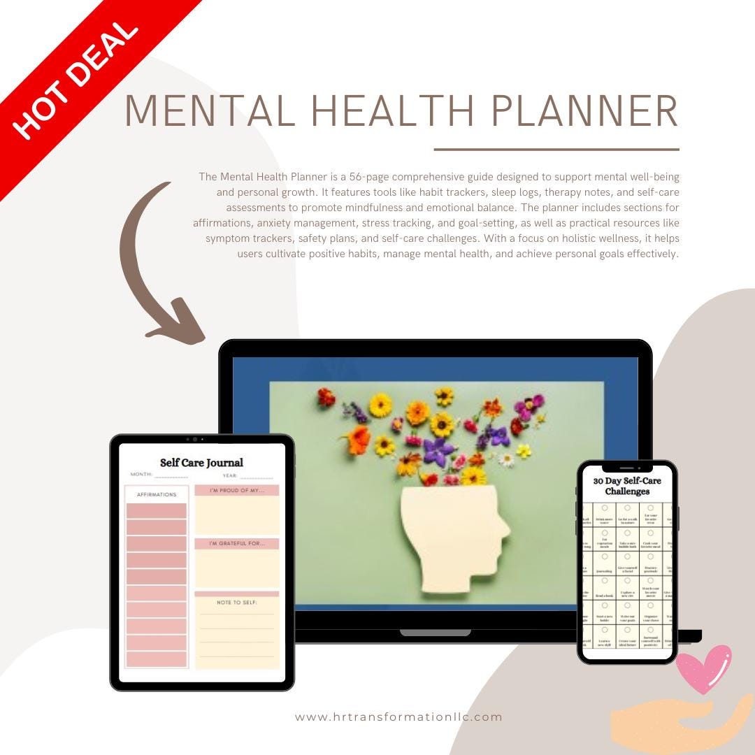 Mental Health Planner Template - Etsy