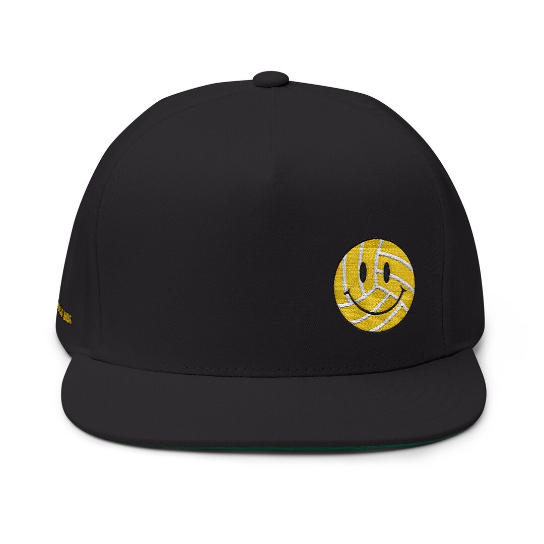 Grin & Win: Water Polo Smiley Flat Bill Black Snapback (embroidered) - Etsy
