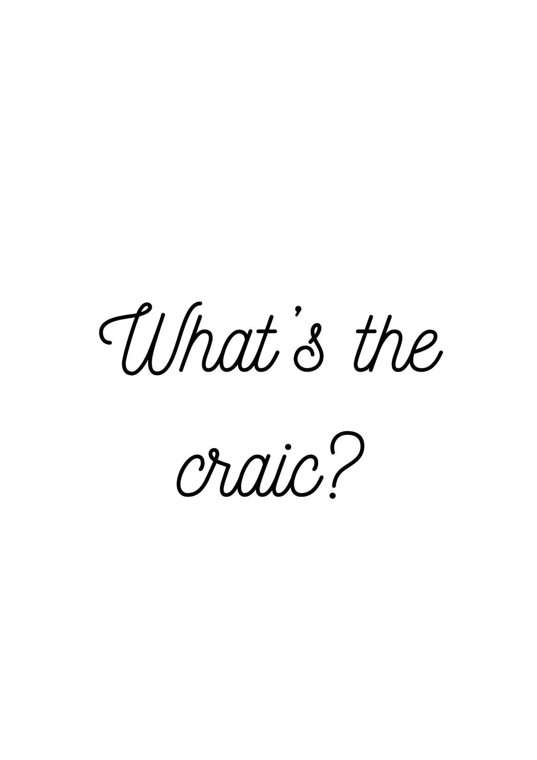 What's the Craic? Poster Print - Etsy
