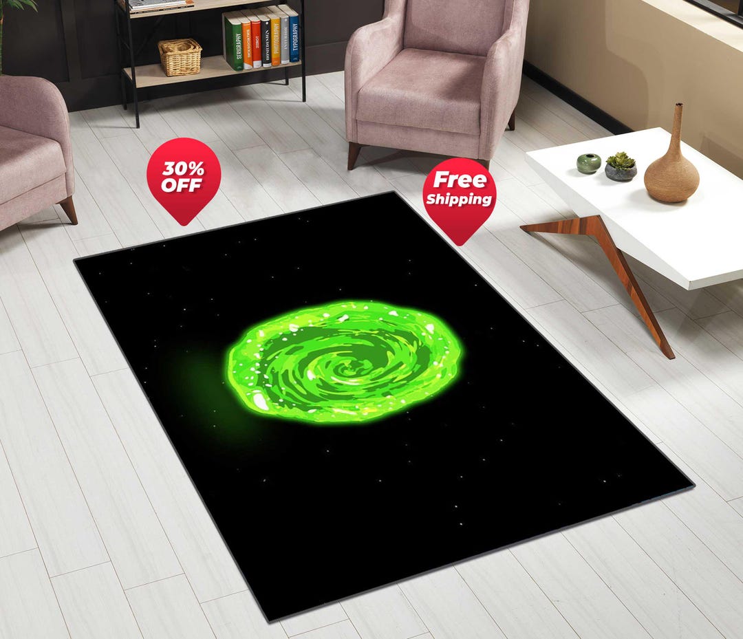 Green Portal Rug, Custom Anime Gamer Room Decor, Personalized Kids Rug ...