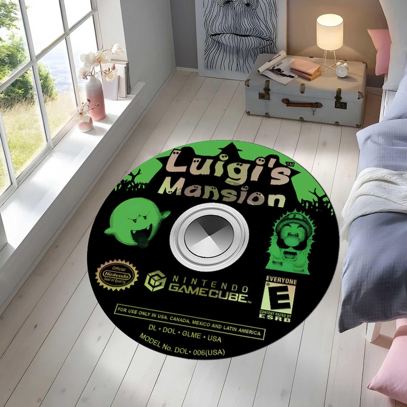 Luigi's Mansion Rug: Washable CD Design Play Mat, Gamecube Gift - Etsy