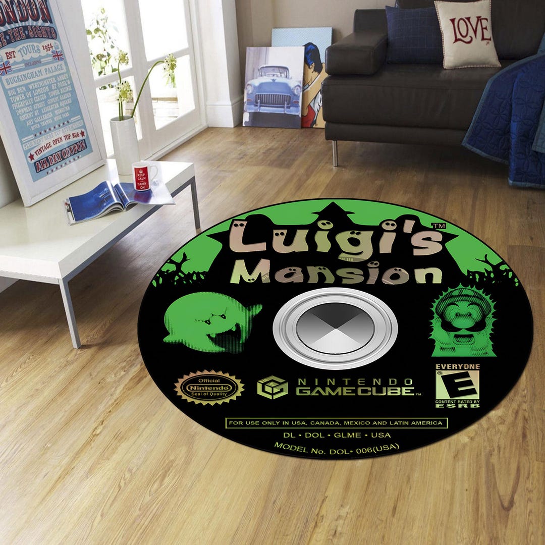 Luigi's Mansion Rug: Washable CD Design Play Mat, Gamecube Gift - Etsy