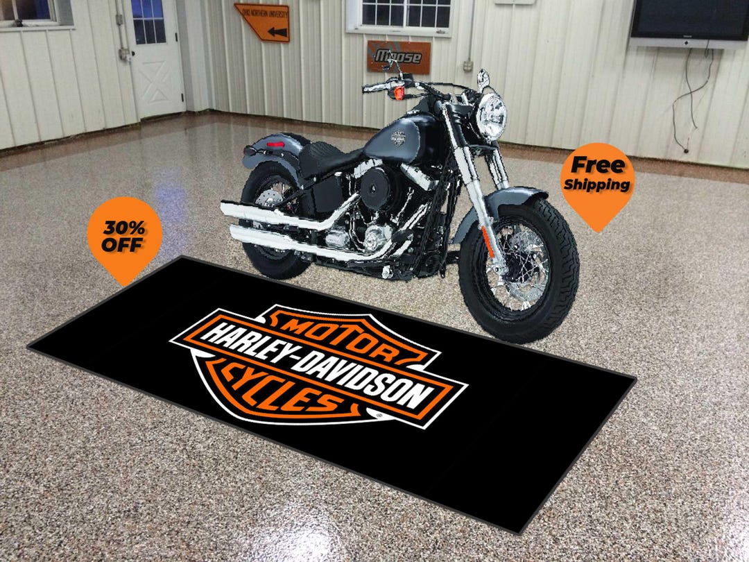 Motor Bike Rug, Motorcycle Rug, Garage Rug Mat, Personalized Rug, Moto ...