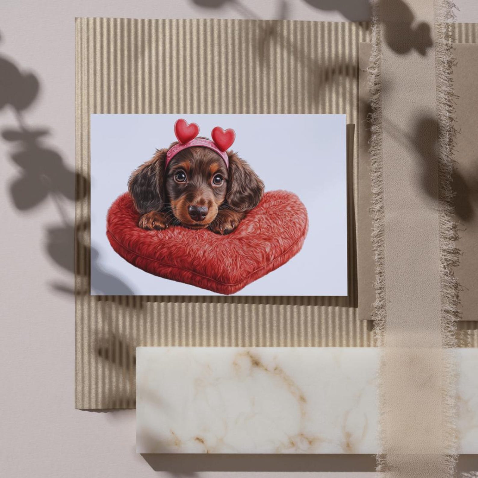 Valentine’s Day Dachshund Puppy Clipart, Sausage Dog PNG, Love-themed ...
