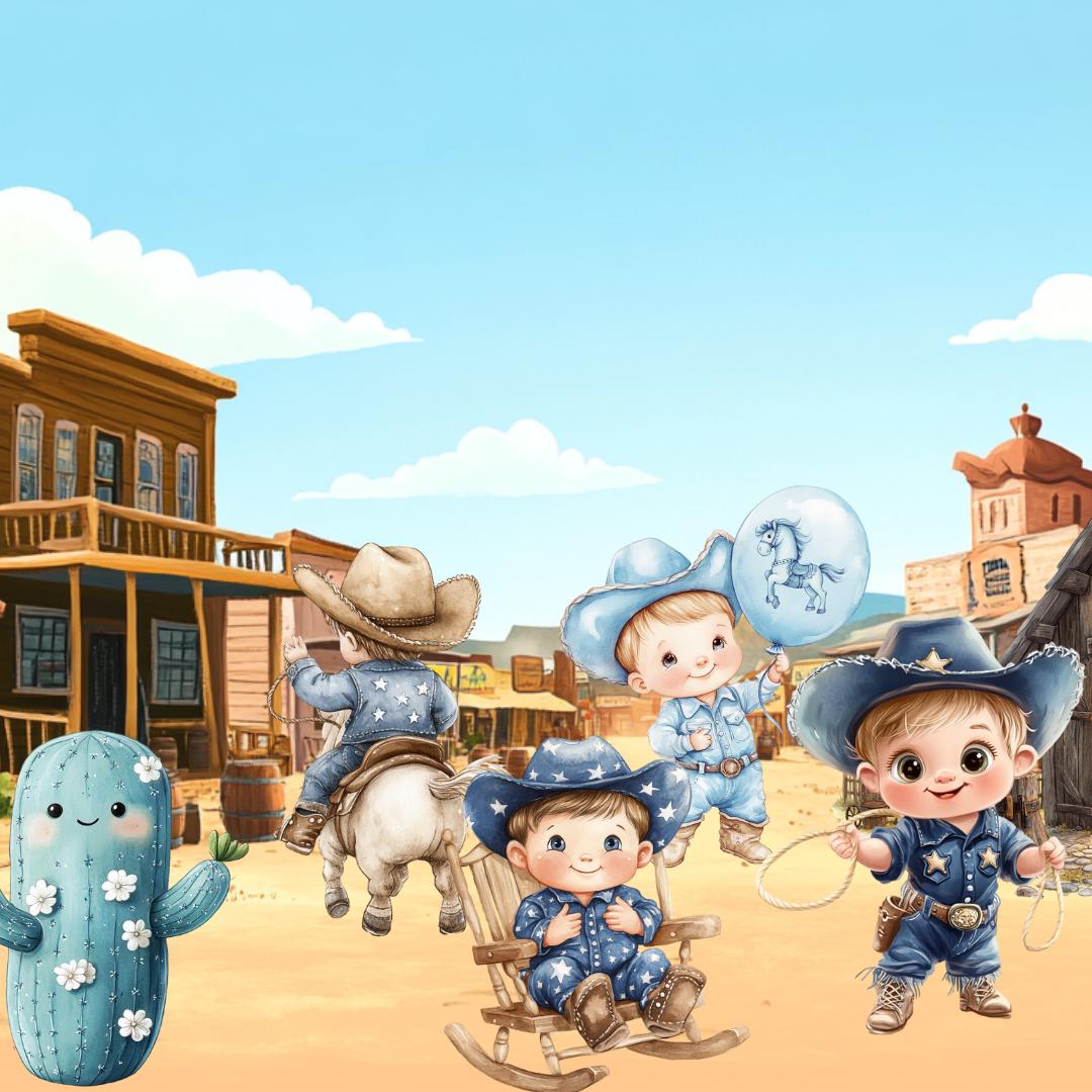 Cute Baby Boy Cowboy PNG Wild West Western Nursery Clipart Rodeo Prince ...