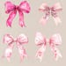 Pastel Pink Bows Clipart Coquette Watercolor Ribbon PNG Soft Girl ...