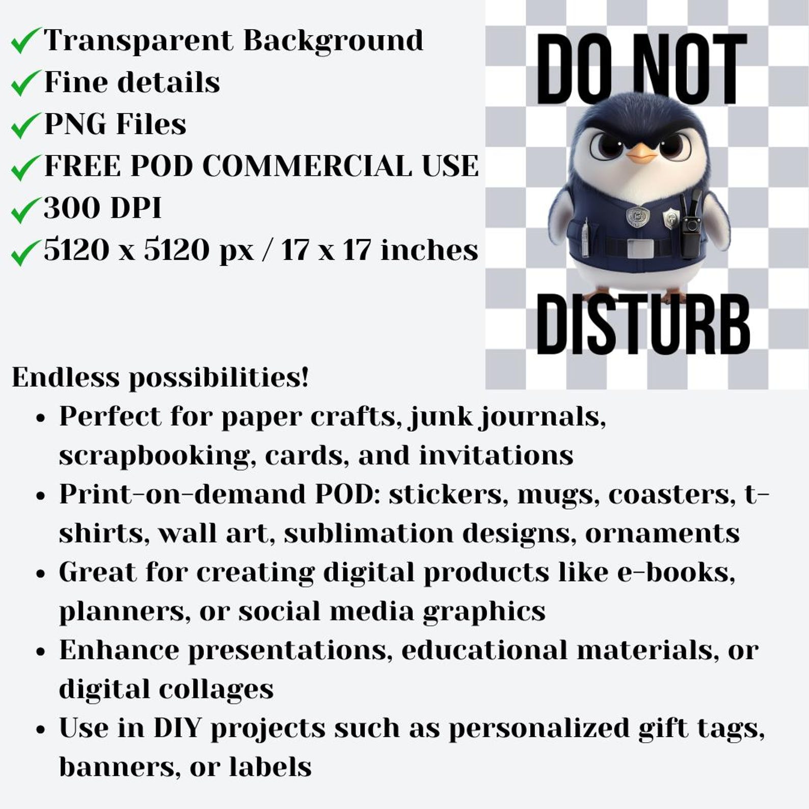 Do Not Disturb PNG Funny Animal Clipart Cute Sleeping Animals Digital ...