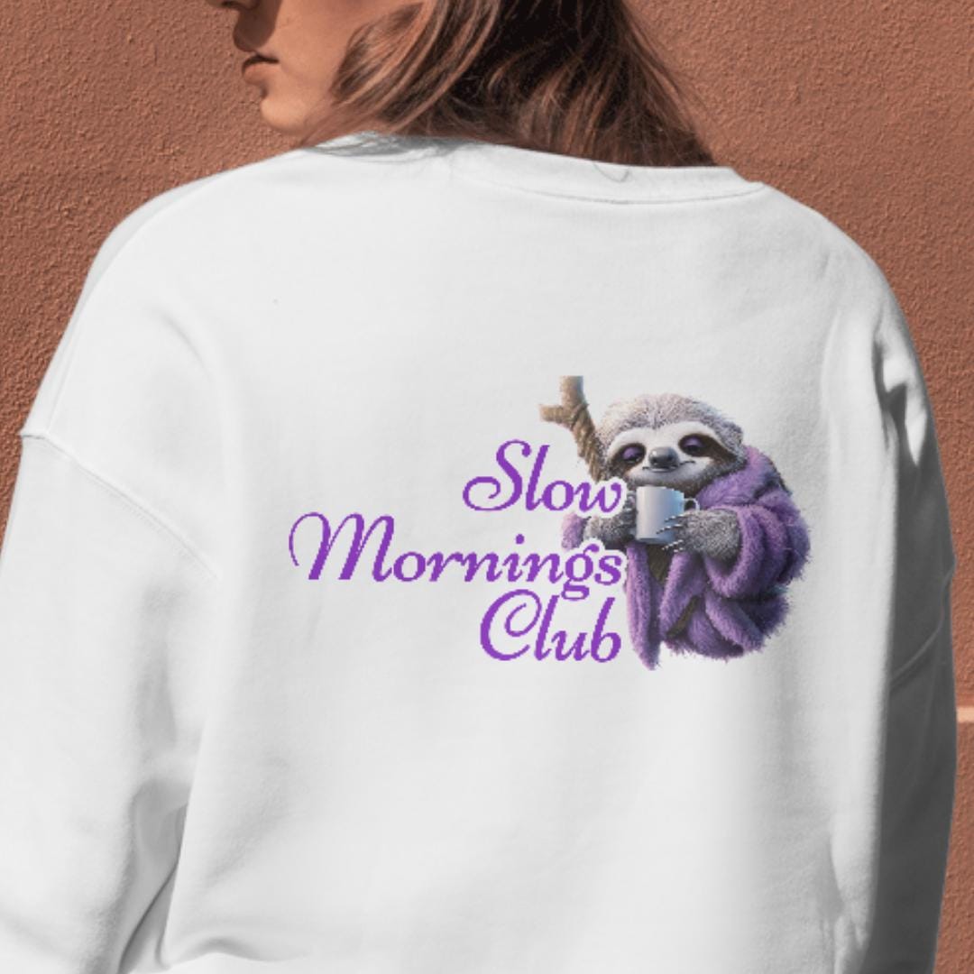 Slow Mornings Club Cute Clipart Self Care PNG Moody Cozy Quote Retro ...