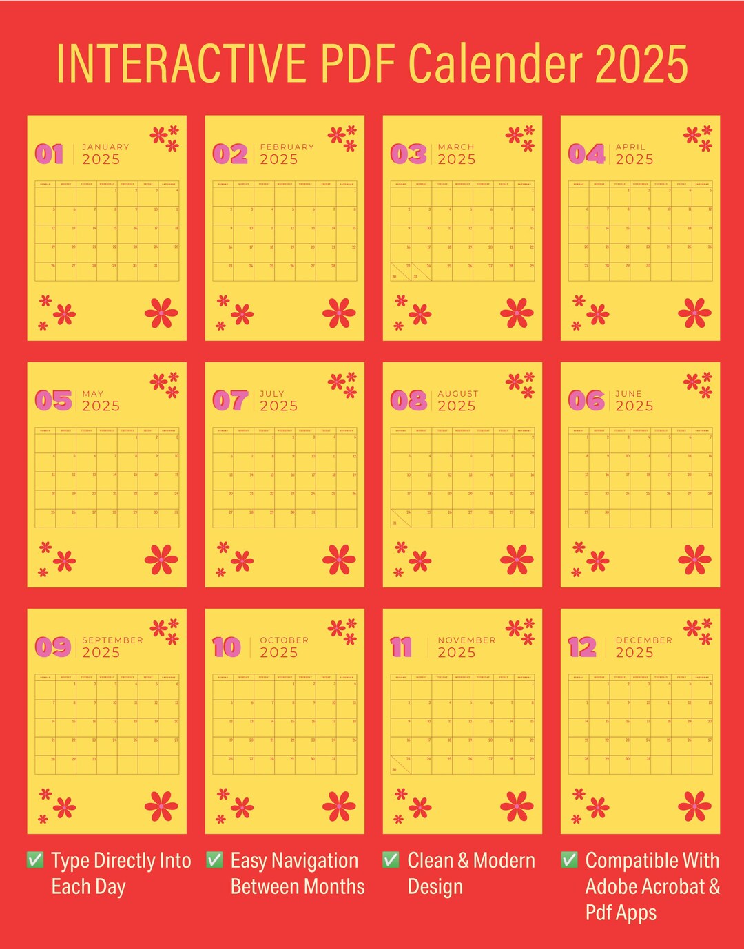 Interactive PDF Planner: Schedule, Plan and Track With Ease - Etsy