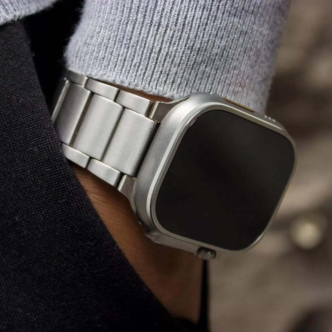 Real TITANIUM for NEW Apple Watch Ultra 49mm Metal Bracelet Watch Strap ...