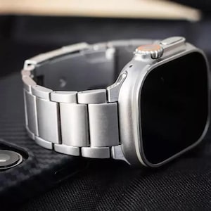 Real TITANIUM for NEW Apple Watch Ultra 49mm Metal Bracelet Watch Strap ...