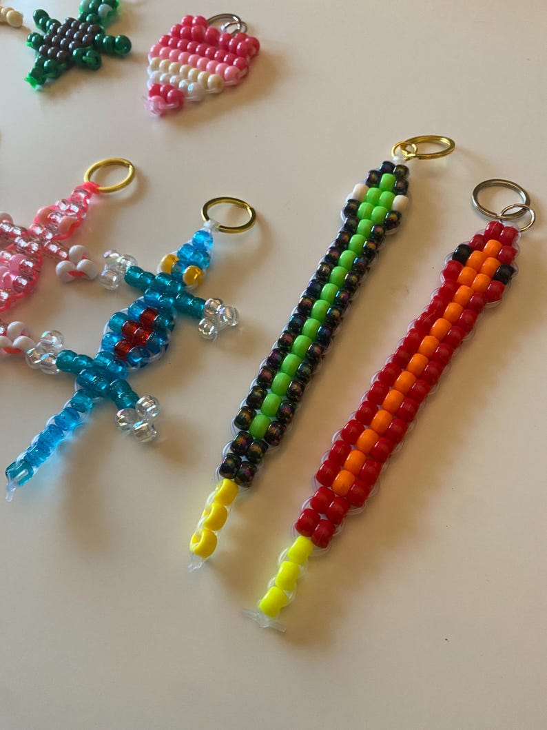 Y2K Pony Bead Keychains , Bag Charm , Backpack Keychain - Etsy