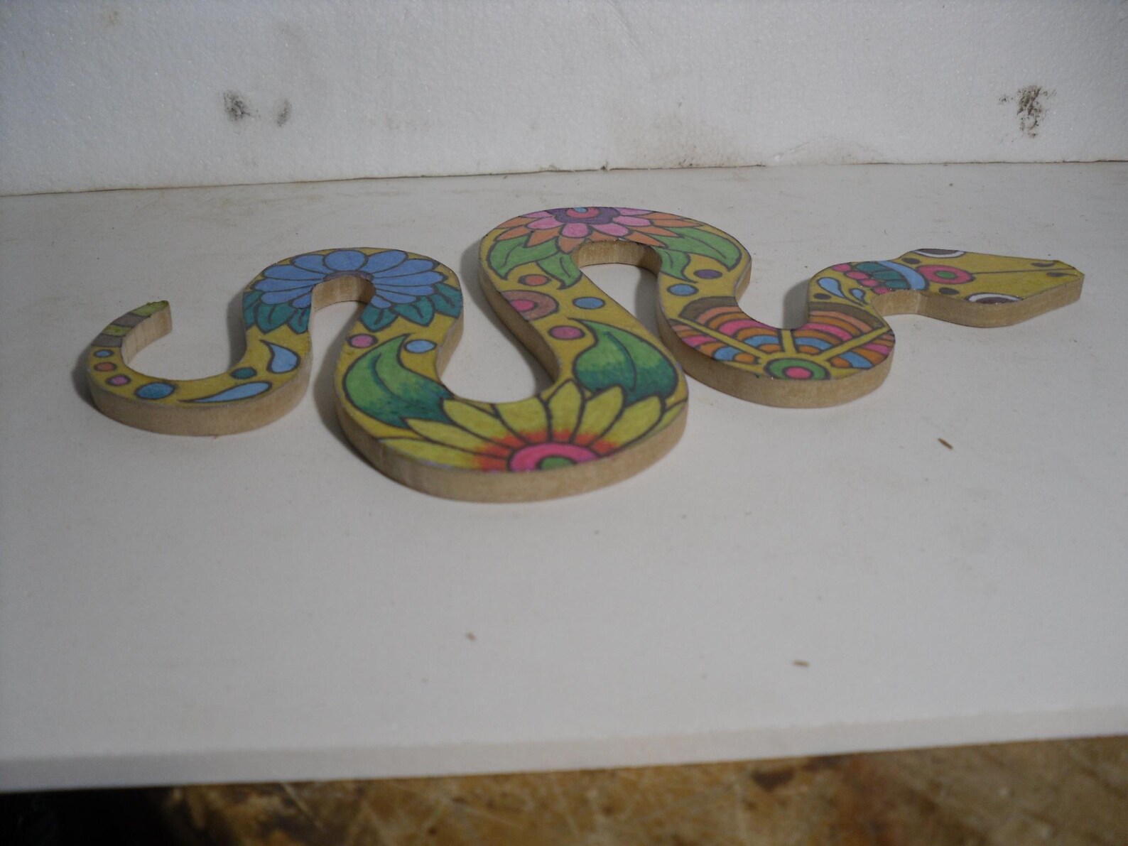 Scroll Saw Snake Cut Out, Hand Drawn Design, Glitter Ink Painted, Very ...
