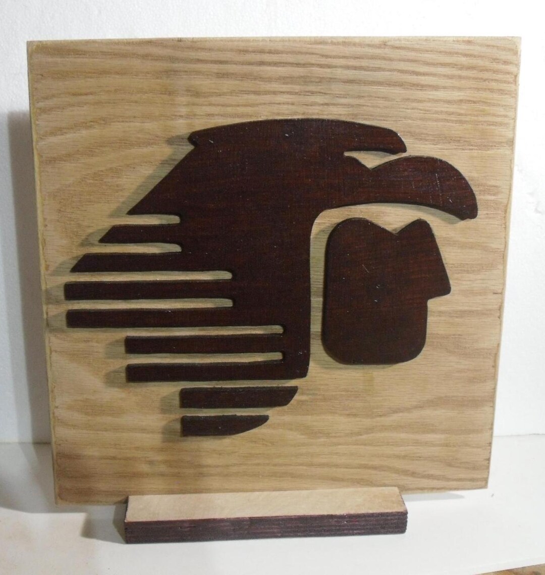 Scroll Saw Aztec Eagle Man Cut Out, Hand Made Painted and Varnish ...