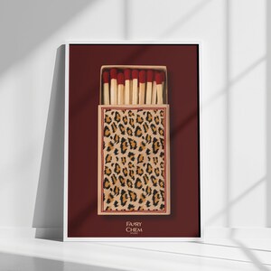 Leopard Matchbox Printable Wall Art, Matchbox Print, Red Leopard Poster ...