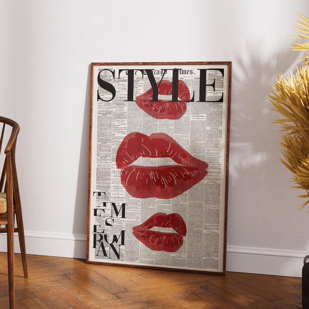 Magazine Lips Art Print, 70s Style Poster (digital Download) - Etsy