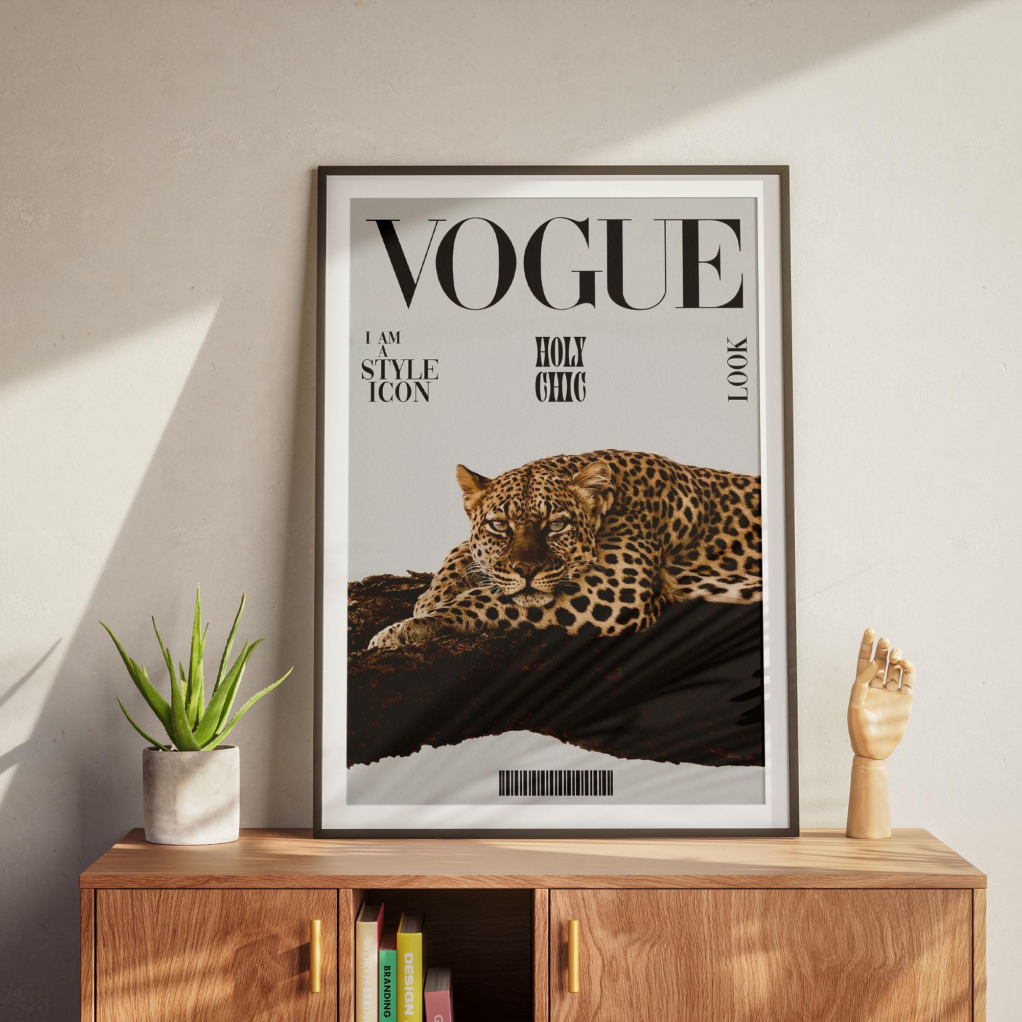 Fashion Stylish Wall Art Print, Trendy Leopard Roar Print, Cheetah Wall ...