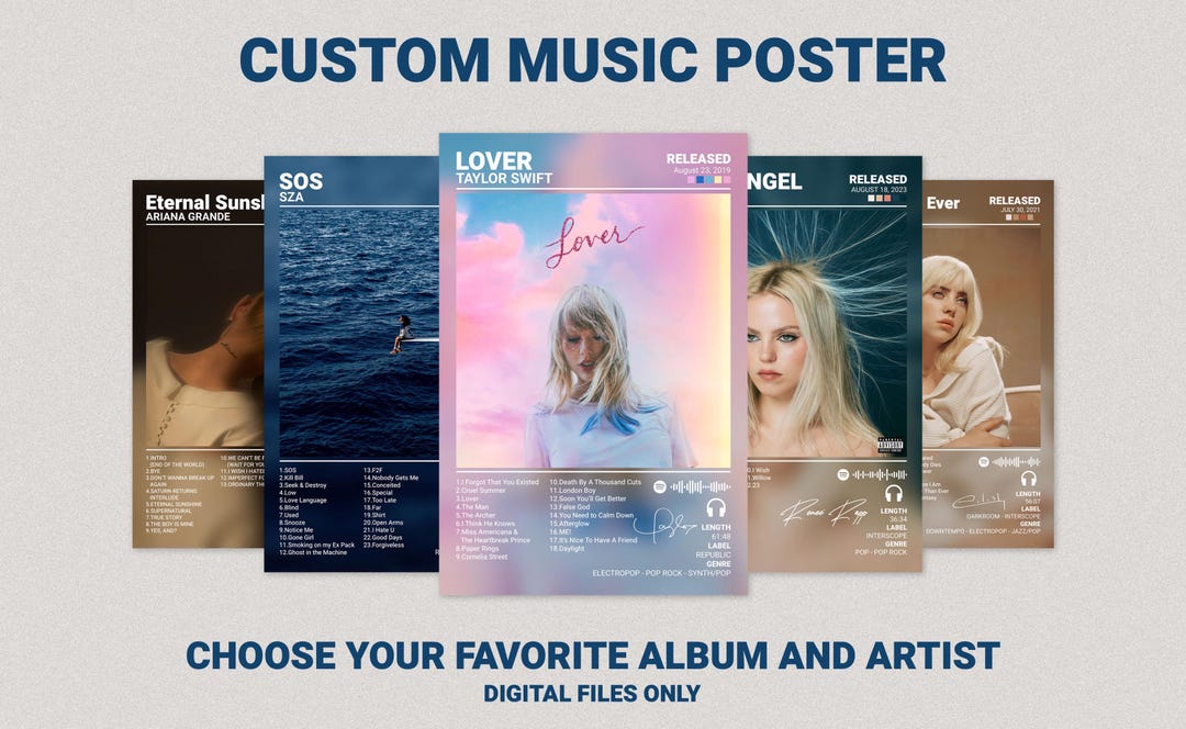 Custom Music Poster, Choose Your Own Album Poster, Custom Album Poster ...