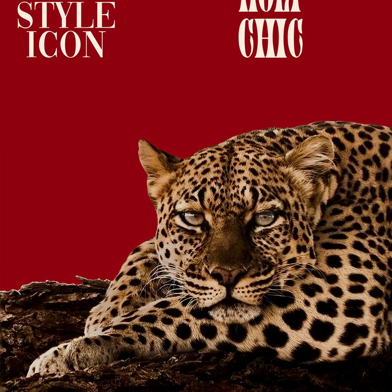 Vogue Leopard Digital Download Print, Red Poster, Leopard Prints, Vogue ...