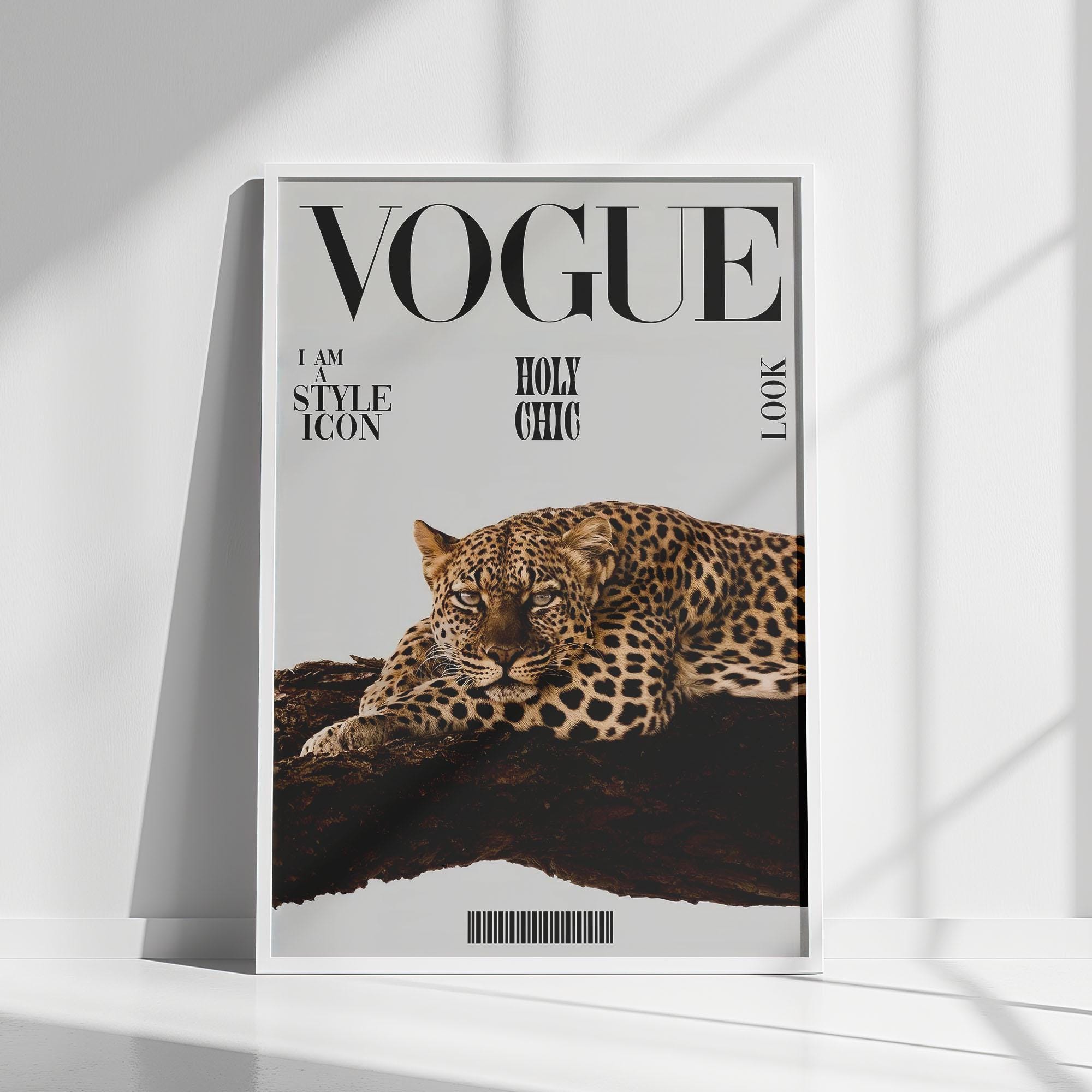 Fashion Stylish Wall Art Print, Trendy Leopard Roar Print, Cheetah Wall ...