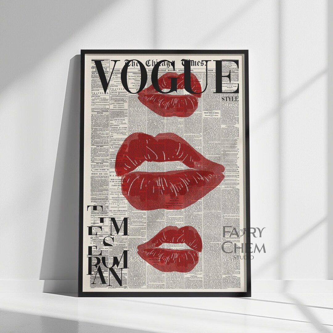 Magazine Lips Digital Download Print, 70s Print, Newspaper Poster ...
