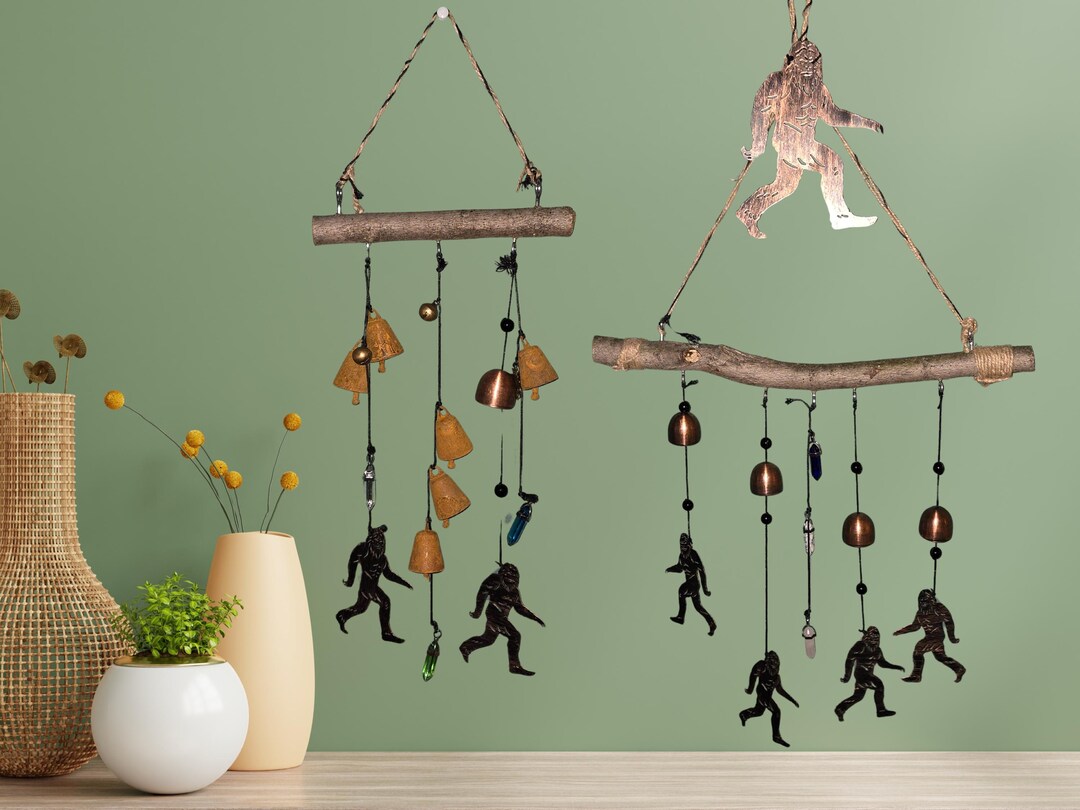 Bigfoot Wind Chime – Reiki Infused Cryptid Decor – Witchy Forest Home ...