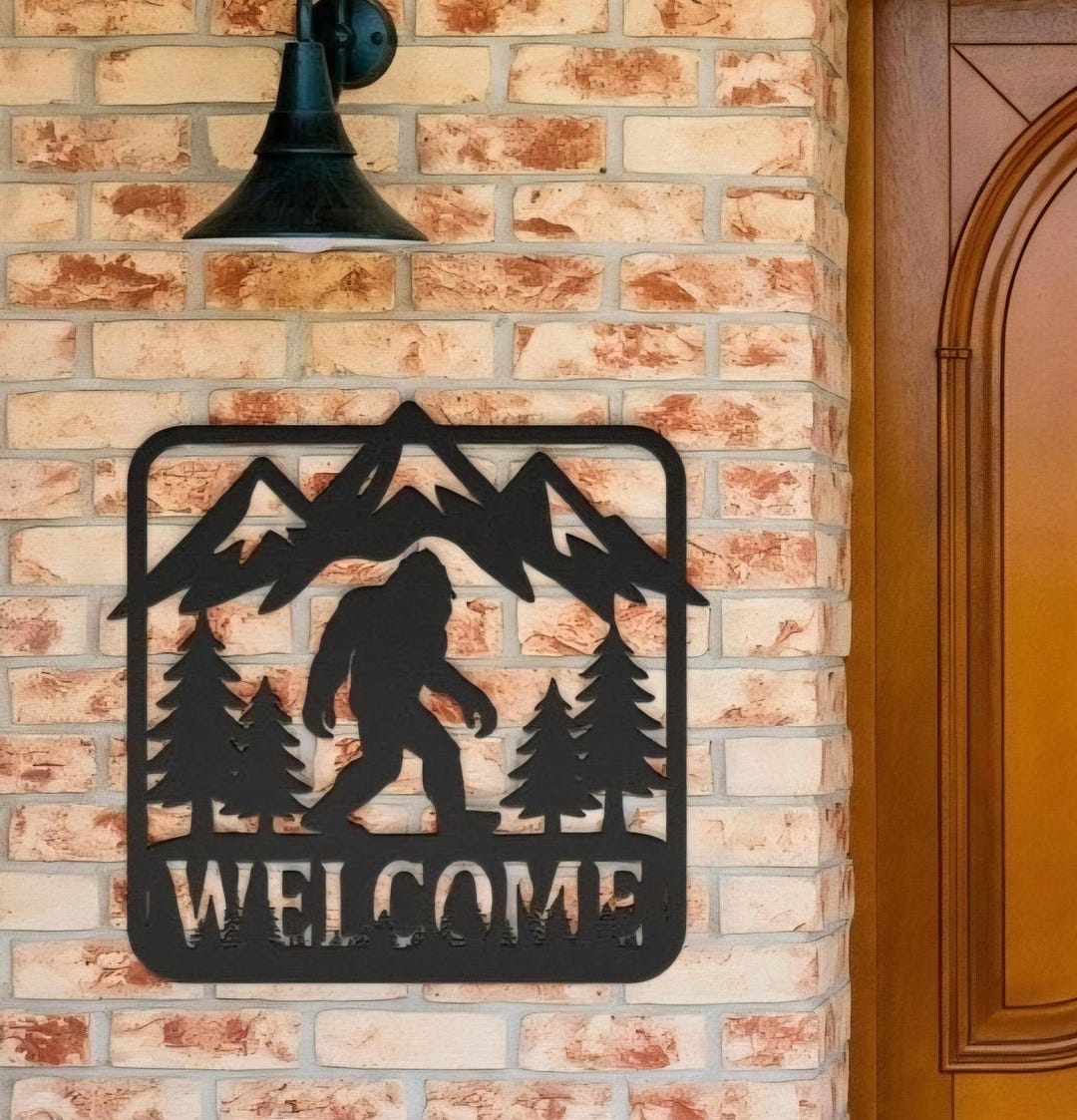 Bigfoot Welcome Sign – Metal Sasquatch Wall Art for Cabin Porch or ...