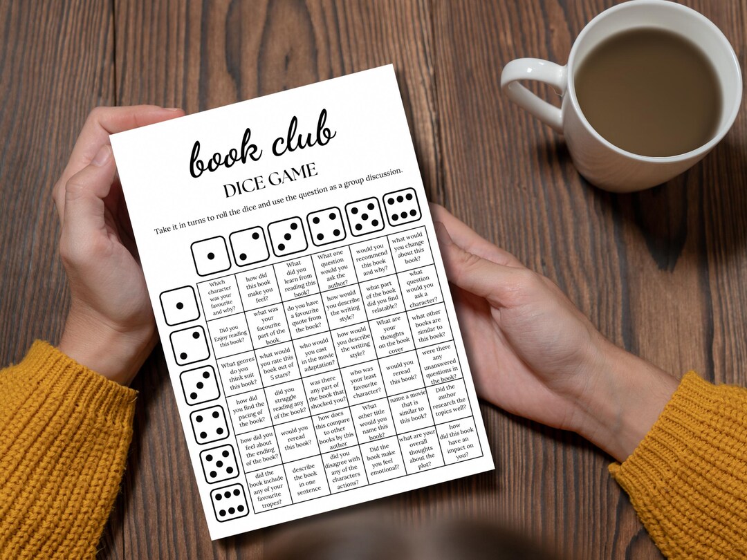 Book Club Dice Game: Printable Conversation Starters (editable) - Etsy