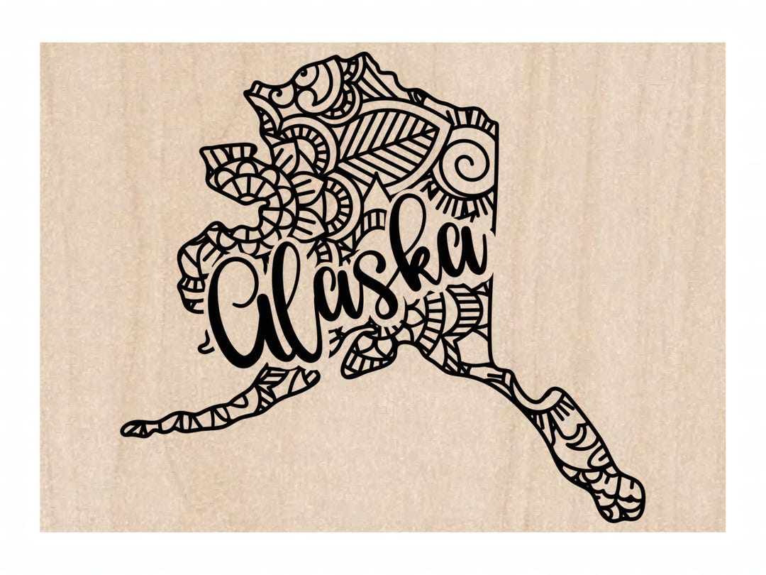 Alaska Wood Wall Art | Floral Alaska Map | Laser Engraved Decor ...