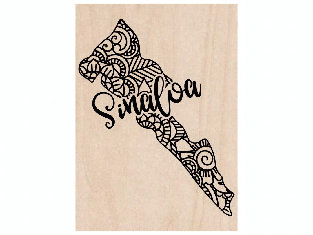 Sinaloa Wood Wall Art | Laser Engraved Map | Mandala Floral Design ...