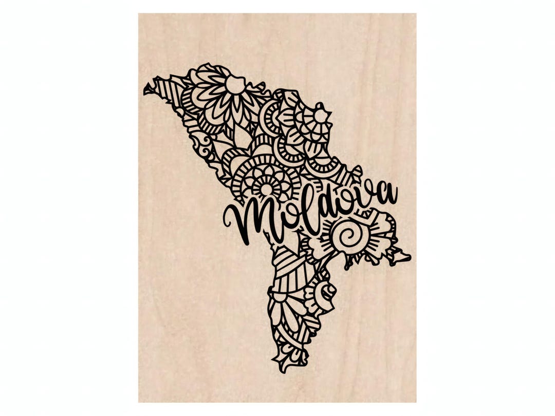 Moldova Wood Wall Art | Floral Map Decor | Laser Engraved Keepsake ...