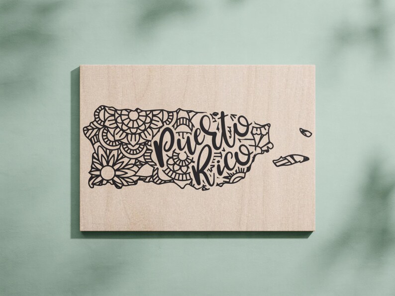Puerto Rico Wood Wall Art, Laser Engraved Home Decor - Etsy