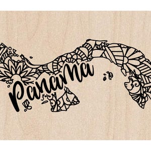 Panama Wood Wall Art | Floral Central America Map | Laser Engraved ...
