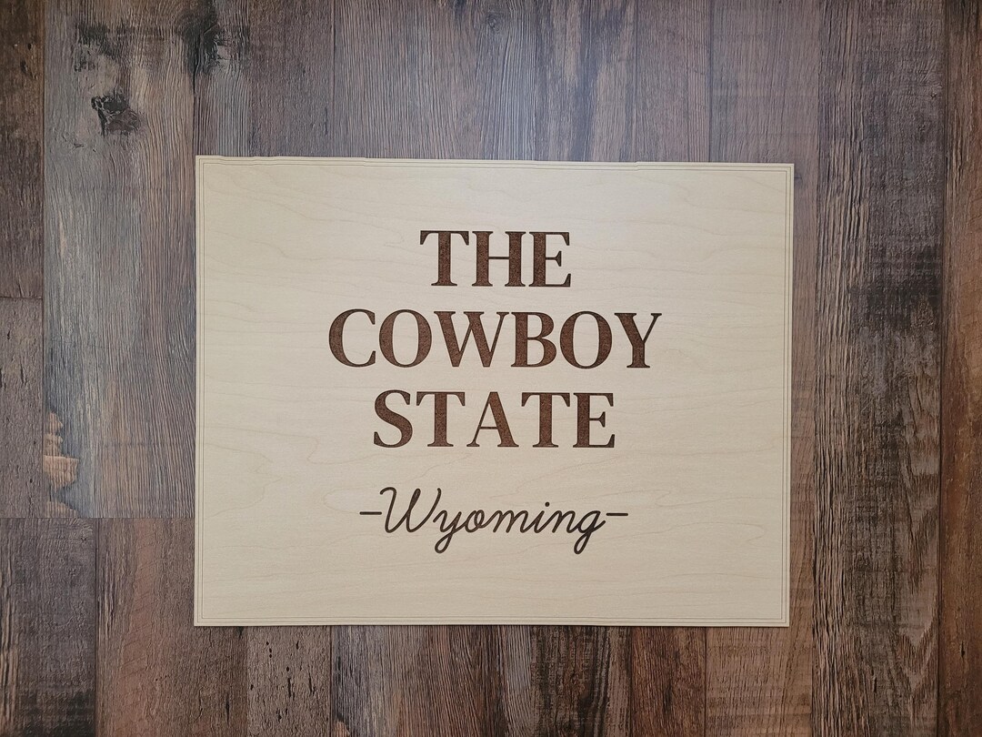 Wyoming State Cutout - 15x11.8 Inch Laser Engraved Wooden Wall Art, 12 ...