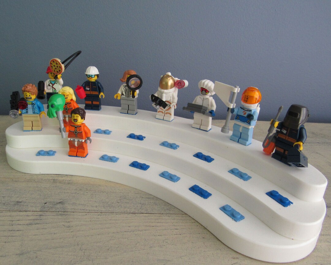 Large Crescent Shaped Minifigure Display Stand, White Poly Lumber ...