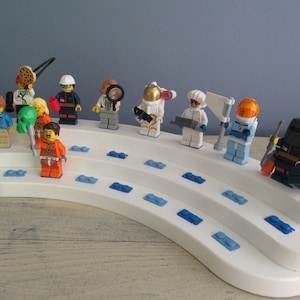 Large Crescent Shaped Minifigure Display Stand, White Poly Lumber ...
