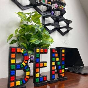 Black "brick Script" Stand-up Letters, Embedded With Real Bricks. - Etsy