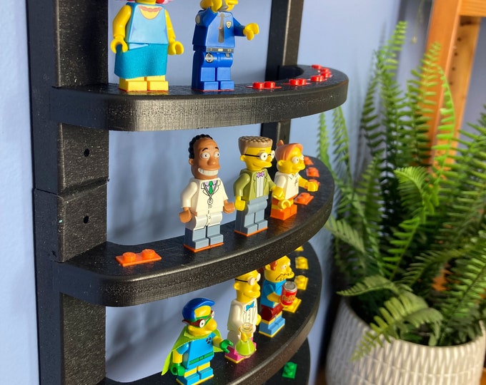 Large Arched Minifigure Display Shelves, Black Poly Lumber, Holds 64 ...
