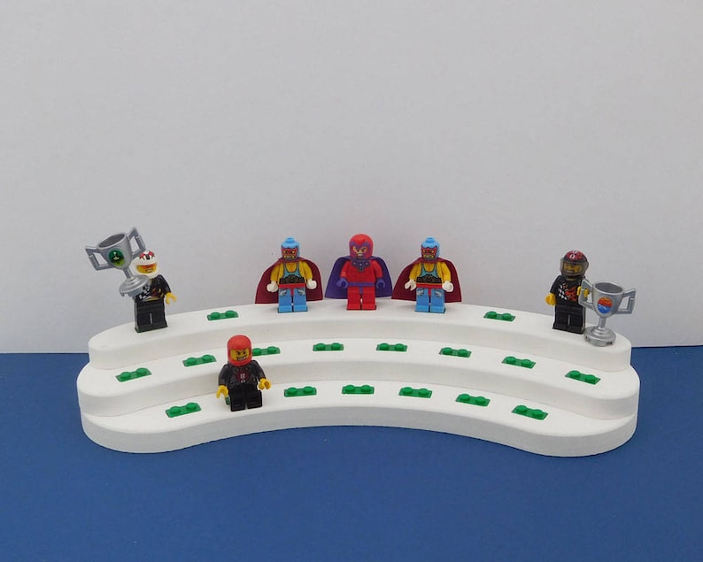 Large Crescent Shaped Minifigure Display Stand, White Poly Lumber ...